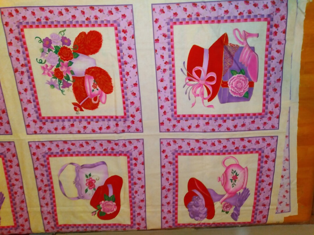 Red Hat Society Fabric Panels - Etsy