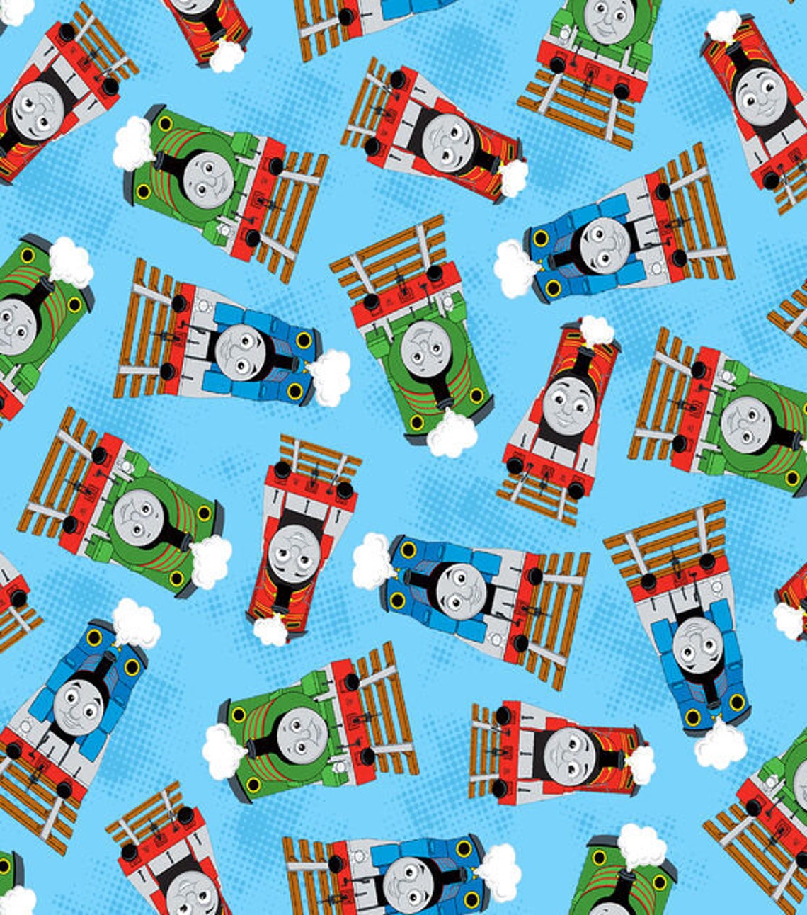 Thomas the Tank Engine Cotton Fabric Friends Toss on Blue - Etsy