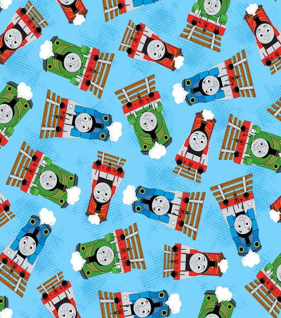 Thomas the Tank Engine Cotton Fabric Friends Toss on Blue - Etsy