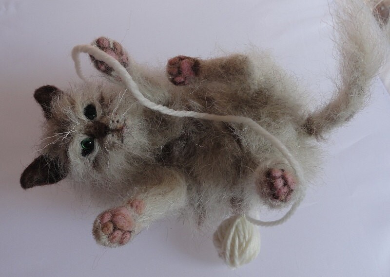 This is Now Sold...needle Felted Cat Called Kitty - Etsy