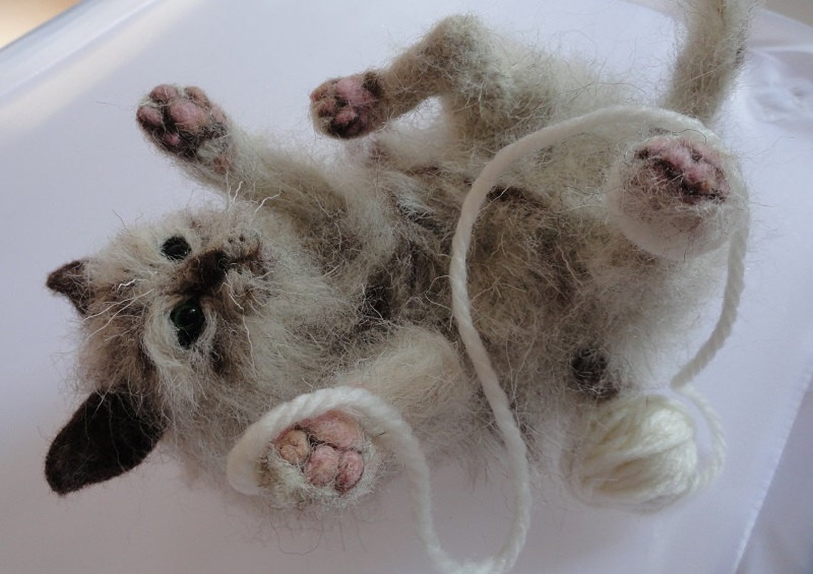 This is Now Sold...needle Felted Cat Called Kitty - Etsy