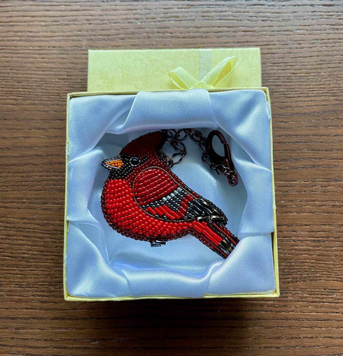Cardinal Bird Keychain, Cardinal Beaded Bird, Red Bird, Cardinal Bird ...