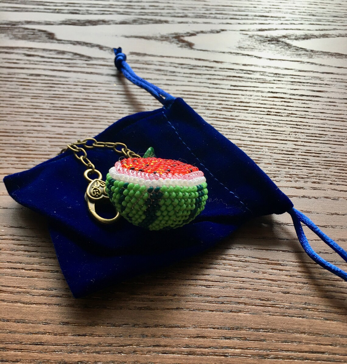 Watermelon Keychain Watermelon Handbag Charm Crochet Beaded | Etsy