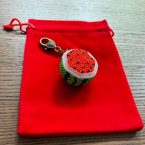 Watermelon Keychain Watermelon Handbag Charm Crochet Beaded - Etsy