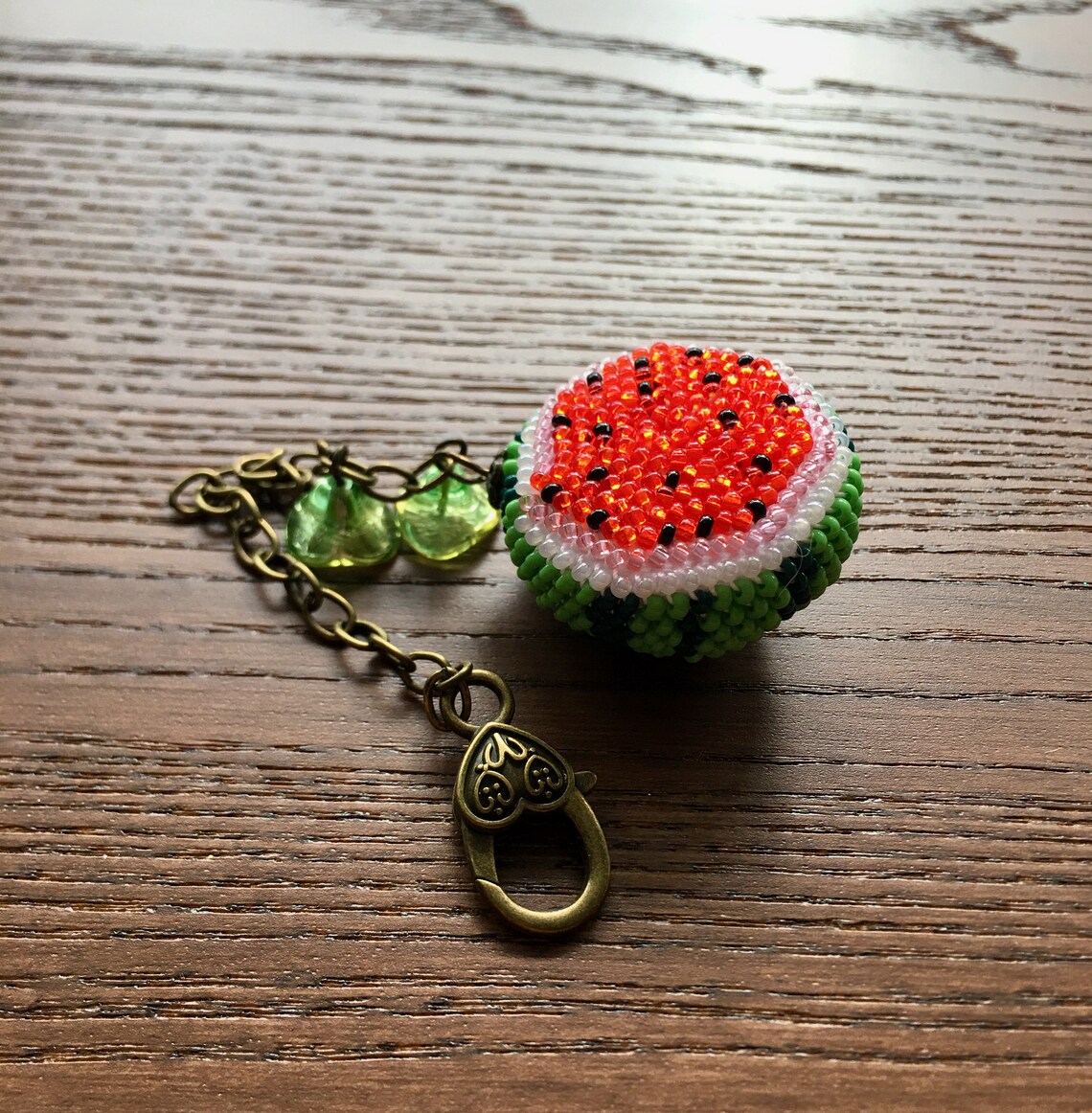 Watermelon Keychain Watermelon Handbag Charm Crochet Beaded | Etsy