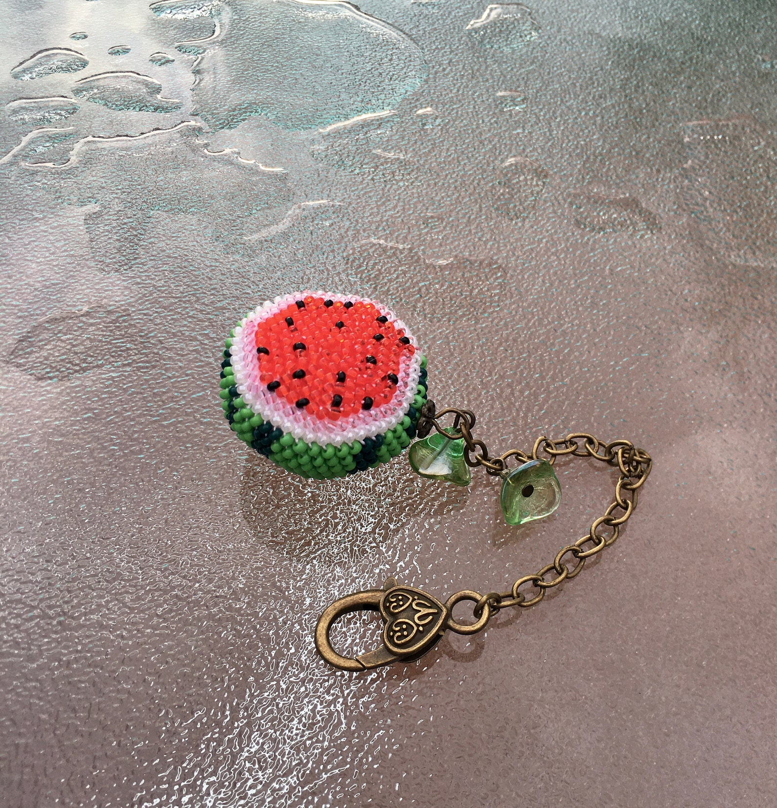 Watermelon Keychain Watermelon Handbag Charm Crochet Beaded - Etsy