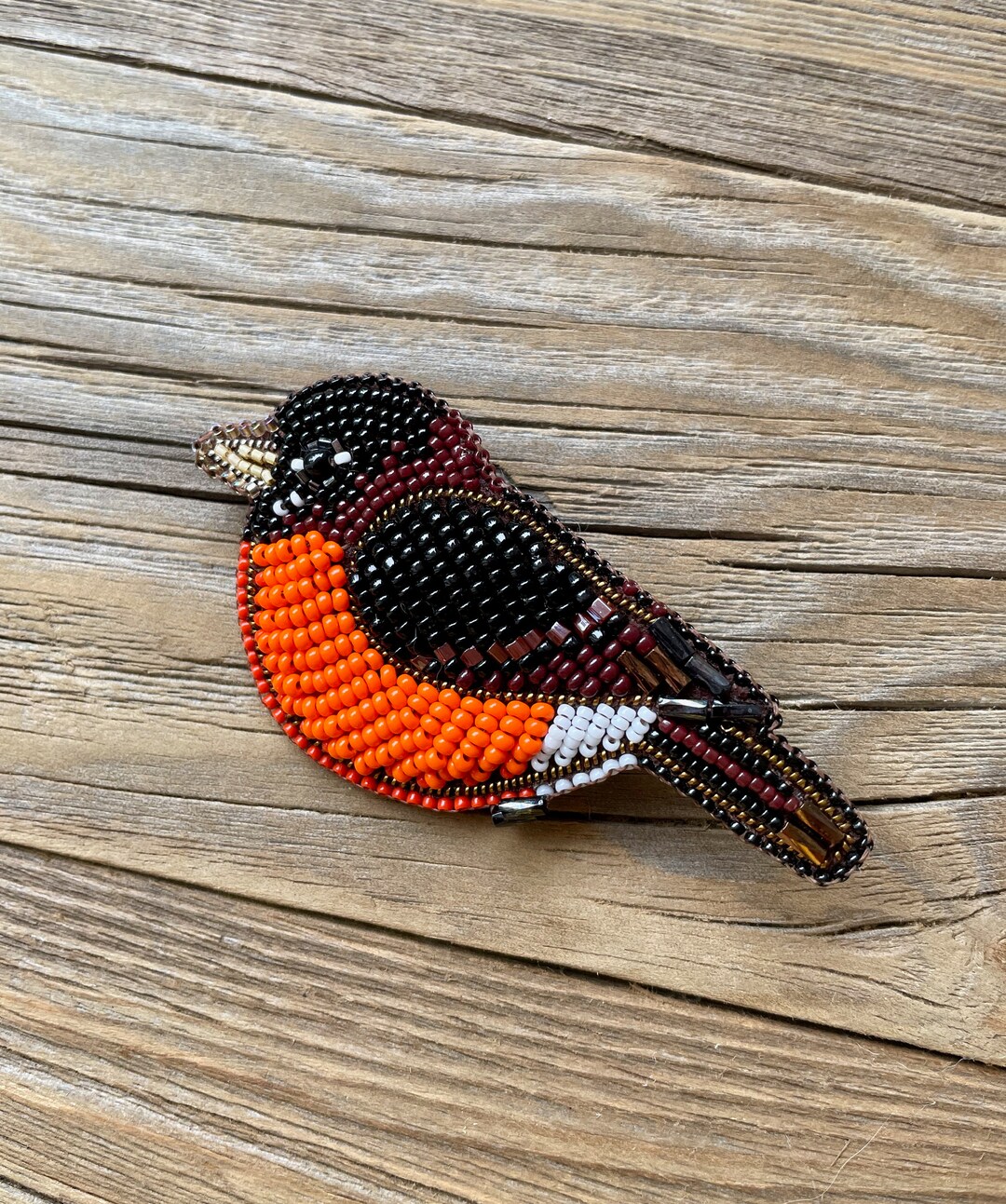Beaded Robin Bird Brooch: Embroidered American Robin Pin - Etsy