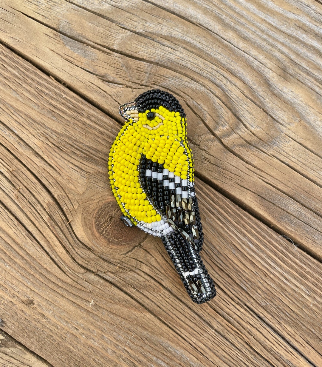 Goldfinch Brooch, Bird Pin, Embroidered Bird Pin, Goldfinch Jewelry ...