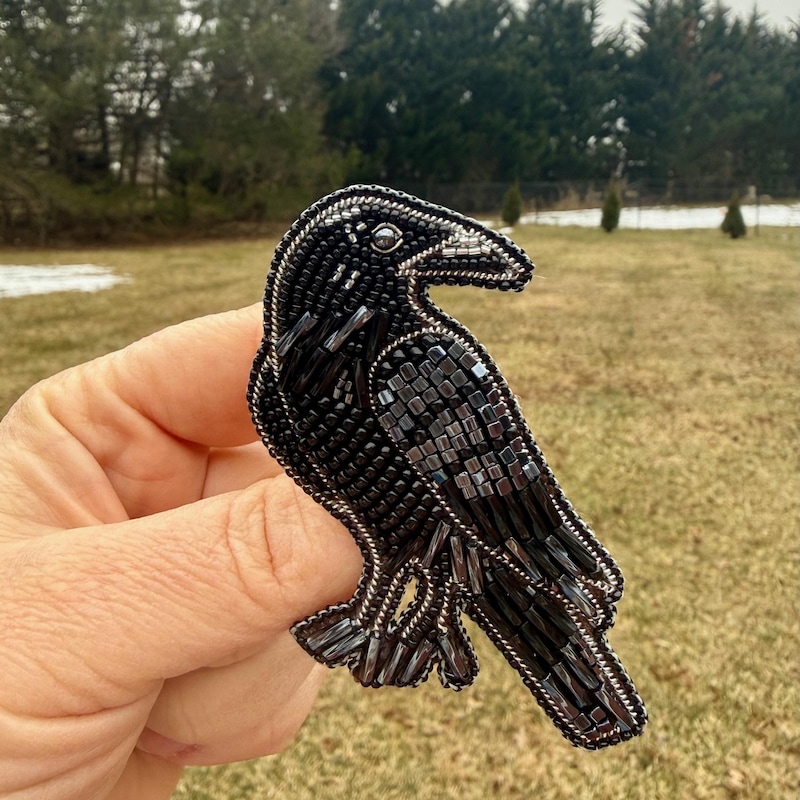 Raven Brooch - Etsy