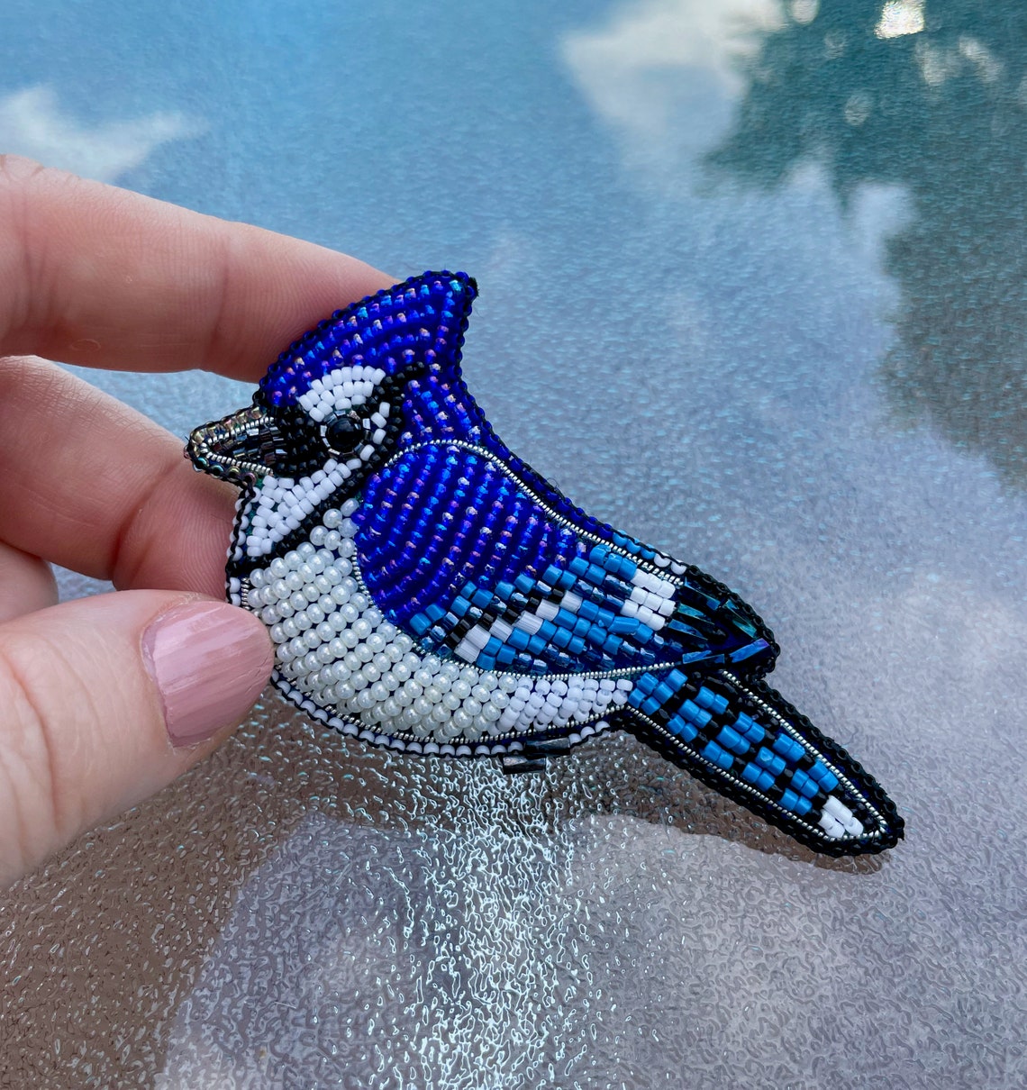 Blue Jay Brooch/pin Bird Brooch Blue Bird Pin Small Gift - Etsy