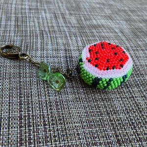 Watermelon Keychain Watermelon Handbag Charm Crochet Beaded - Etsy