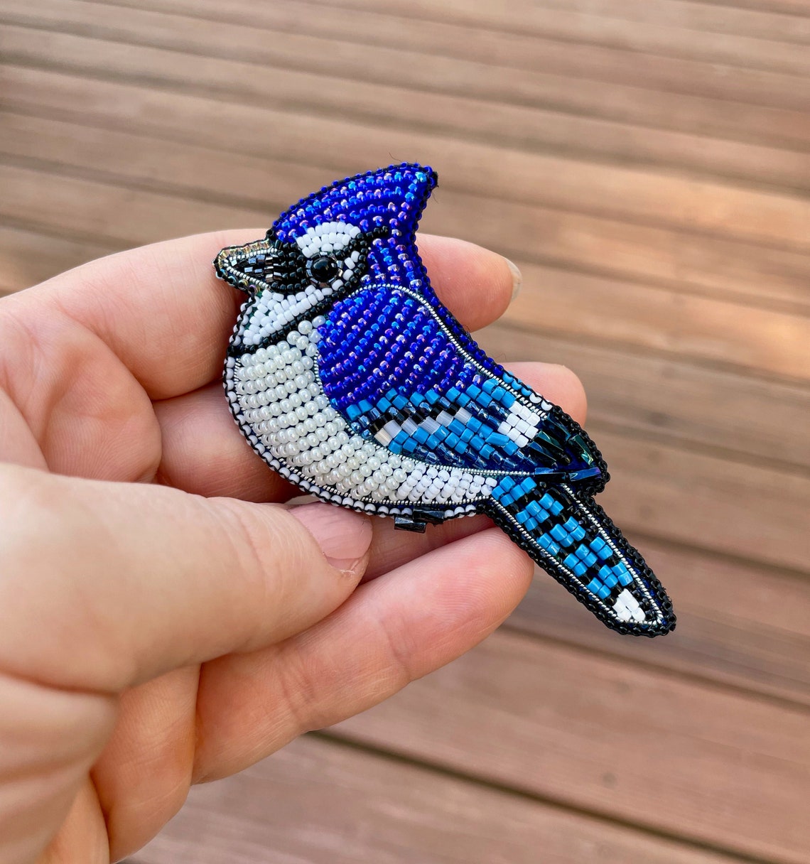 Blue Jay Brooch/pin Bird Brooch Blue Bird Pin Small Gift - Etsy