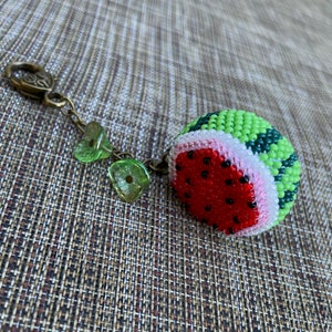 Watermelon Keychain Watermelon Handbag Charm Crochet Beaded - Etsy