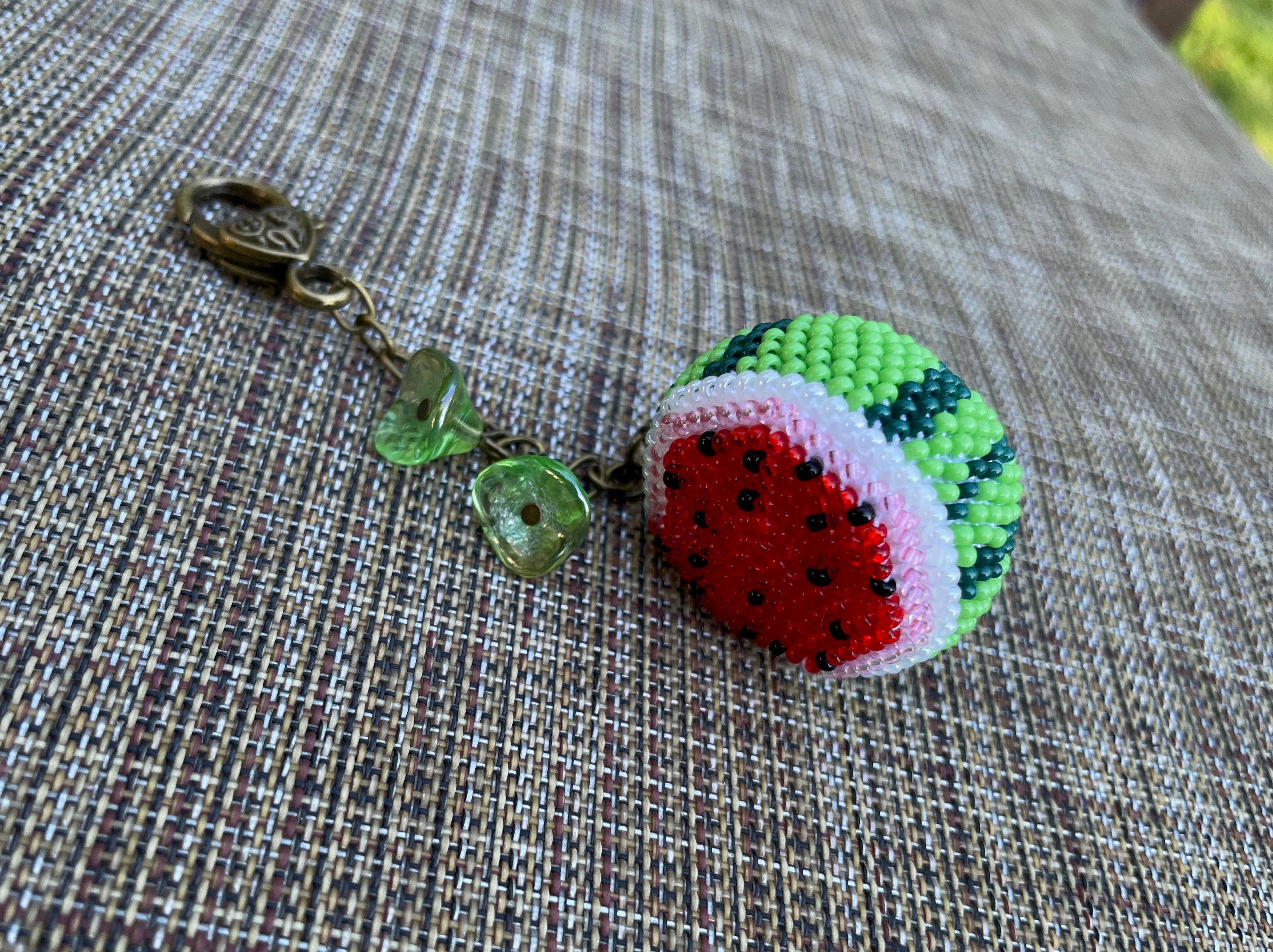 Watermelon Keychain Watermelon Handbag Charm Crochet Beaded - Etsy