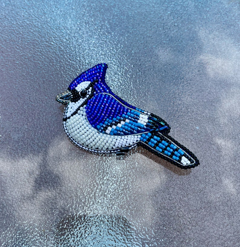Blue Jay Brooch/pin Bird Brooch Blue Bird Pin Small Gift - Etsy