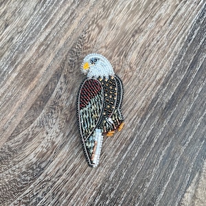 Beaded Bald Eagle Brooch: Embroidered Bird Pin - Etsy