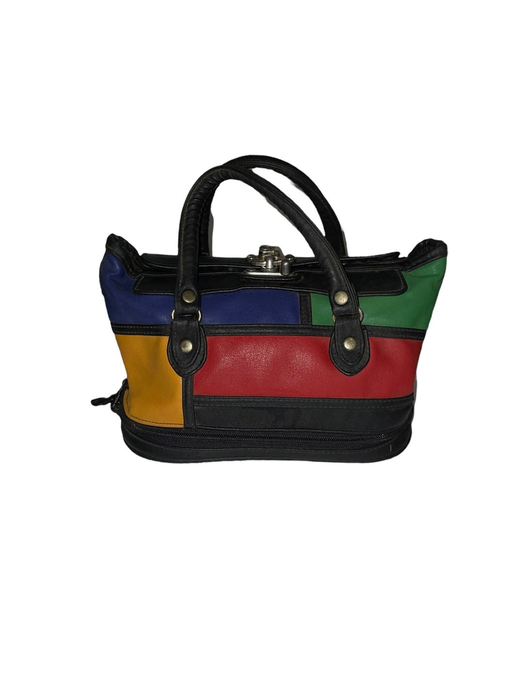 Vintage Colorblock Purse - Etsy