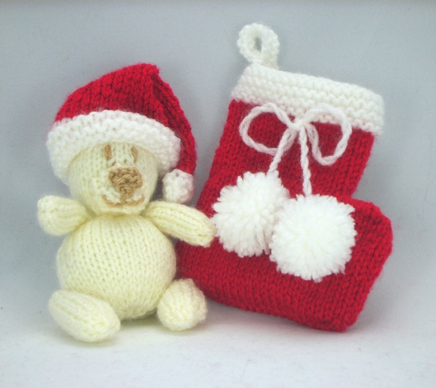 PDF KNITTING PATTERN Christmas Bear and Stocking Knitting - Etsy UK