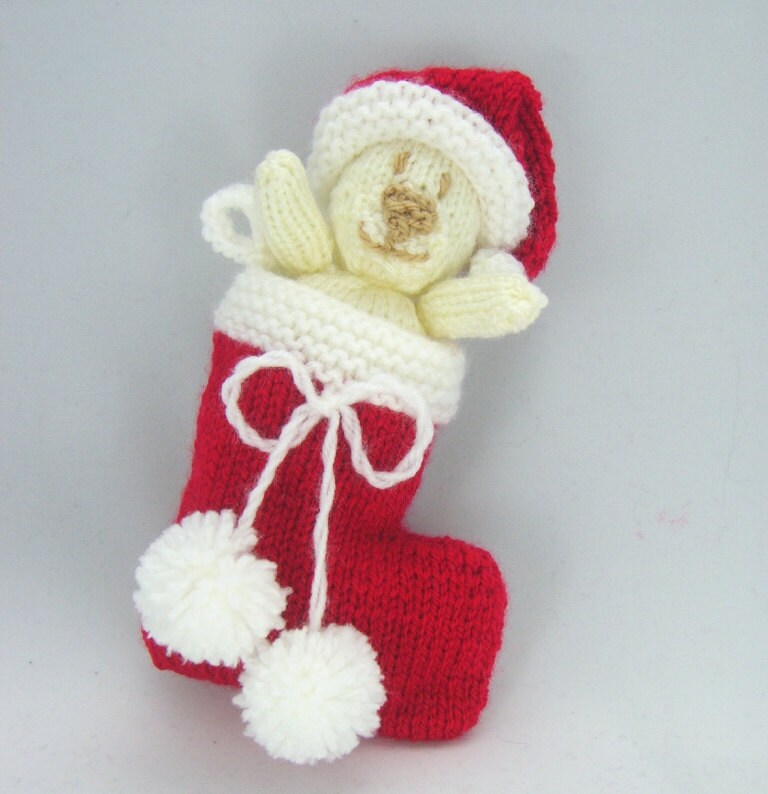 PDF KNITTING PATTERN Christmas Bear and Stocking Knitting - Etsy UK
