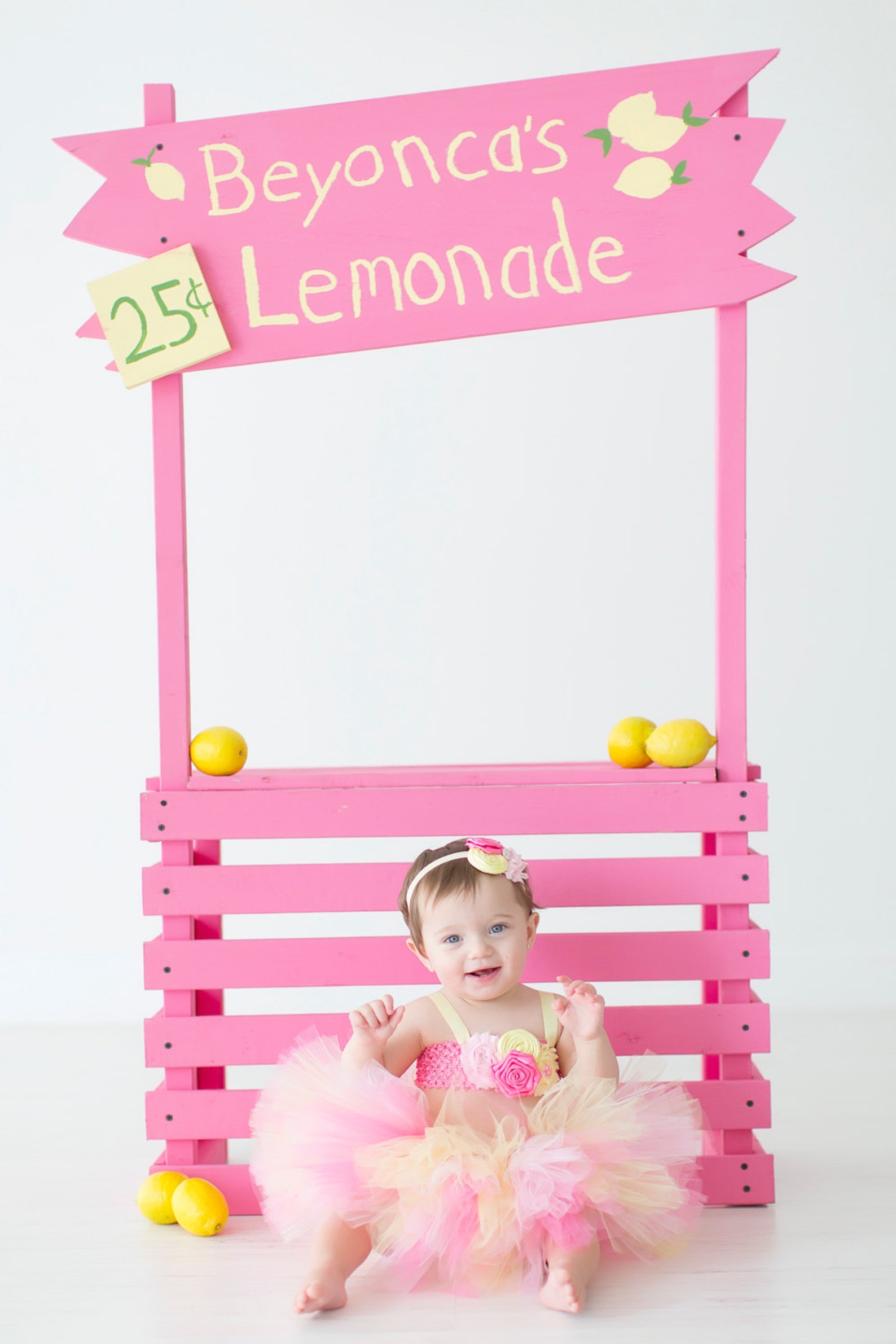 Custom Painted Lemonade Stand Whit, Pink, Yellow, Photo Prop or Play - Etsy