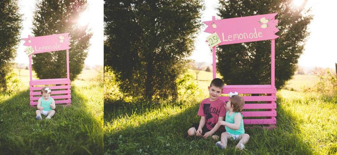 Custom Painted Lemonade Stand Whit, Pink, Yellow, Photo Prop or Play - Etsy