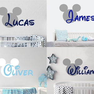 Mickey Mouse Wall Decal Name Boy Personalized Name Wall Decor Nursery ...