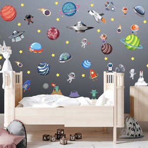 Big Set of Space Solar System Wall Decal Stars Kids Room Planets Boy ...