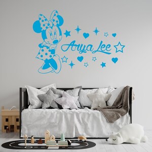 Minnie Mouse Wall Decal Name Vinyl Decals Sticker Custom Name | Etsy