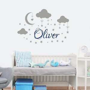 Name Wall Decal Boy Clouds Nursery Decals Name for Son's - Etsy
