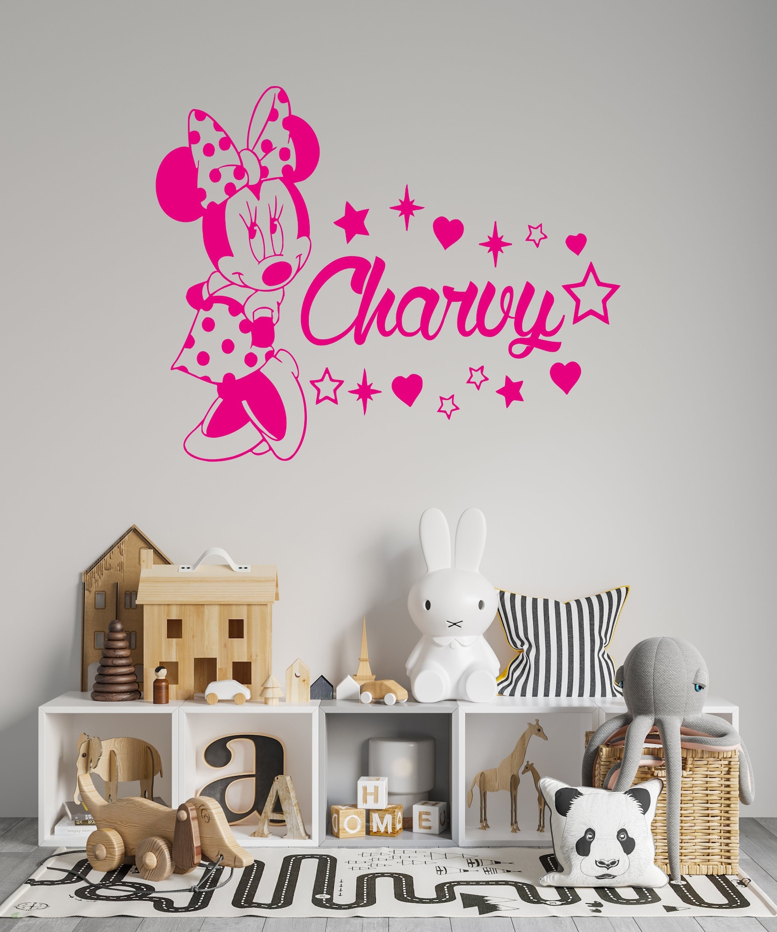 Minnie Mouse Wall Decal Name Vinyl Decals Sticker Custom Name | Etsy