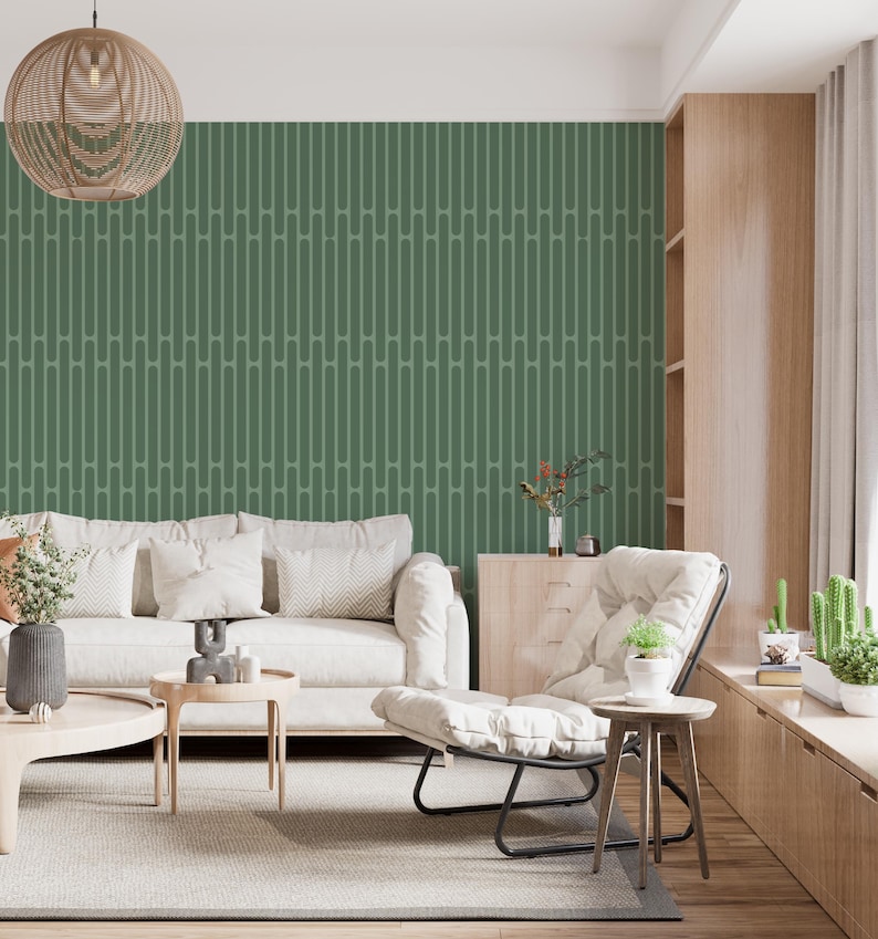 Bathroom Mid Century Modern DIY Wallpaper, Geometric Removable Peel and ...