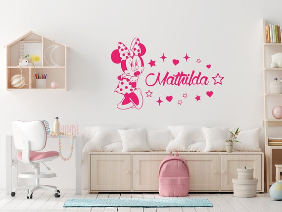 Minnie Mouse Wall Decal Name Vinyl Decals Sticker Custom Name | Etsy