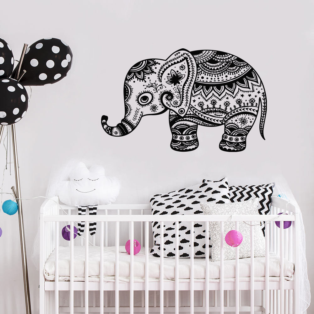 Elephant Wall Decal Vinyl Sticker Decals Vintage Elephant | Etsy
