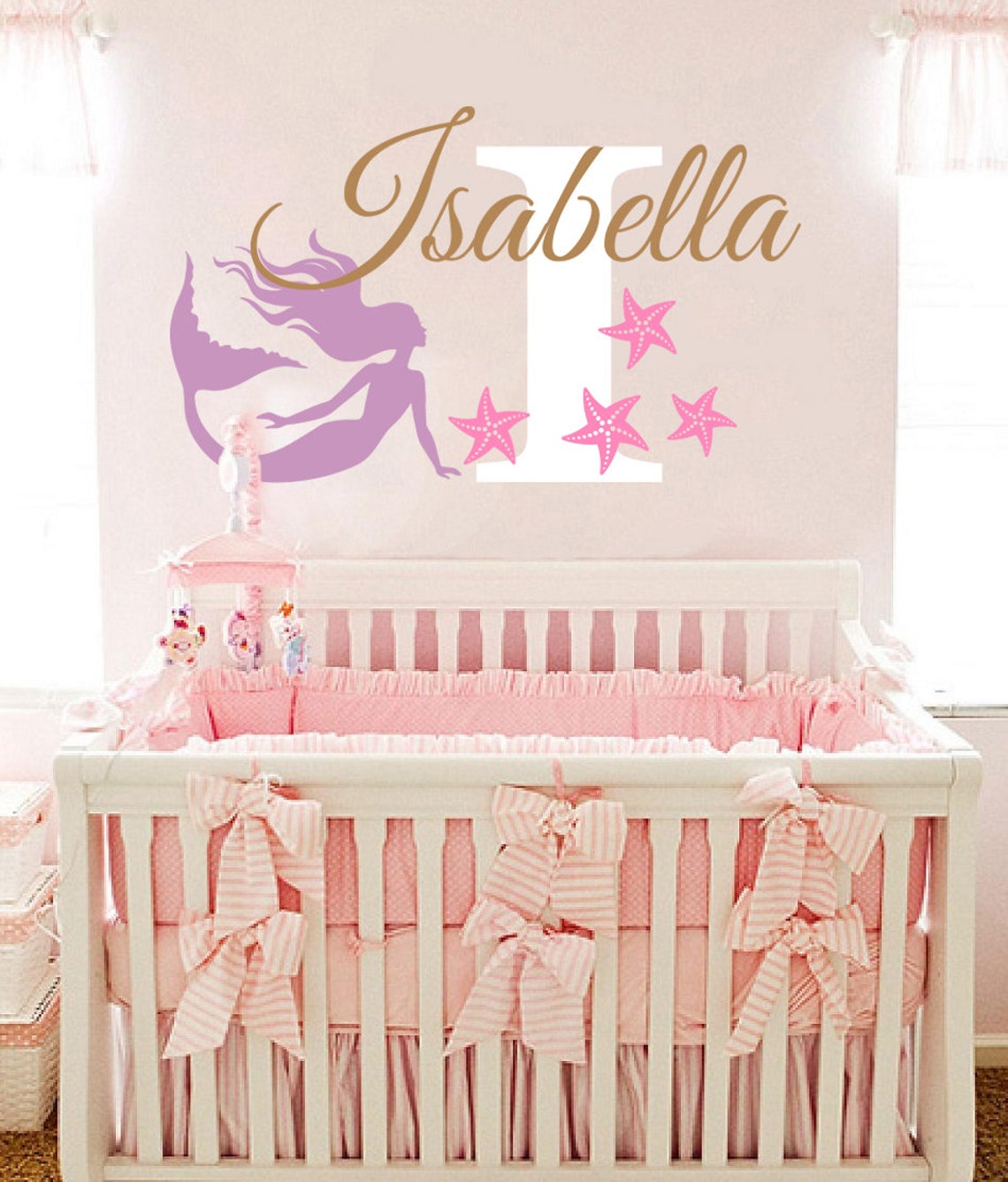 Personalized Girls Mermaid Name Wall Decal Custom Name Nursery - Etsy