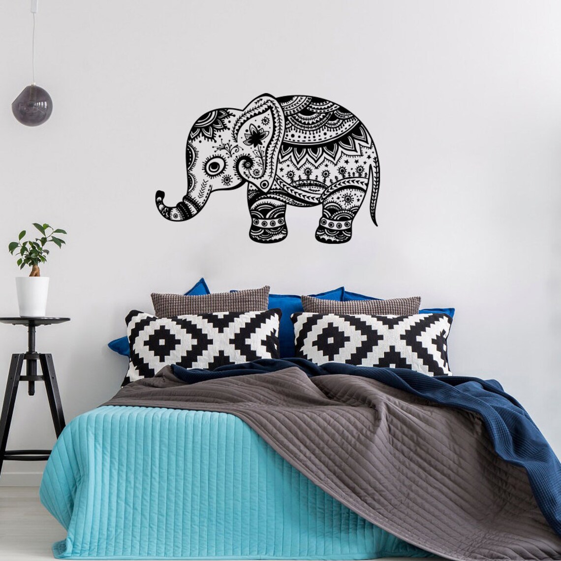 Elephant Wall Decal Vinyl Sticker Decals Elephant Patterns Art - Etsy