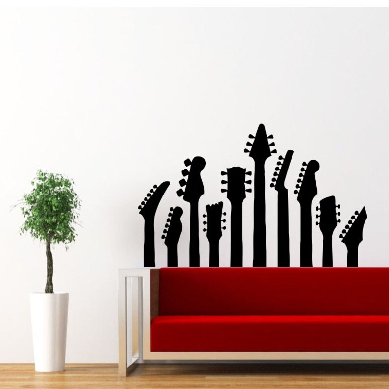 Guitar Wall Decal Electro Jazz Musical Instrument Decals Vinyl - Etsy