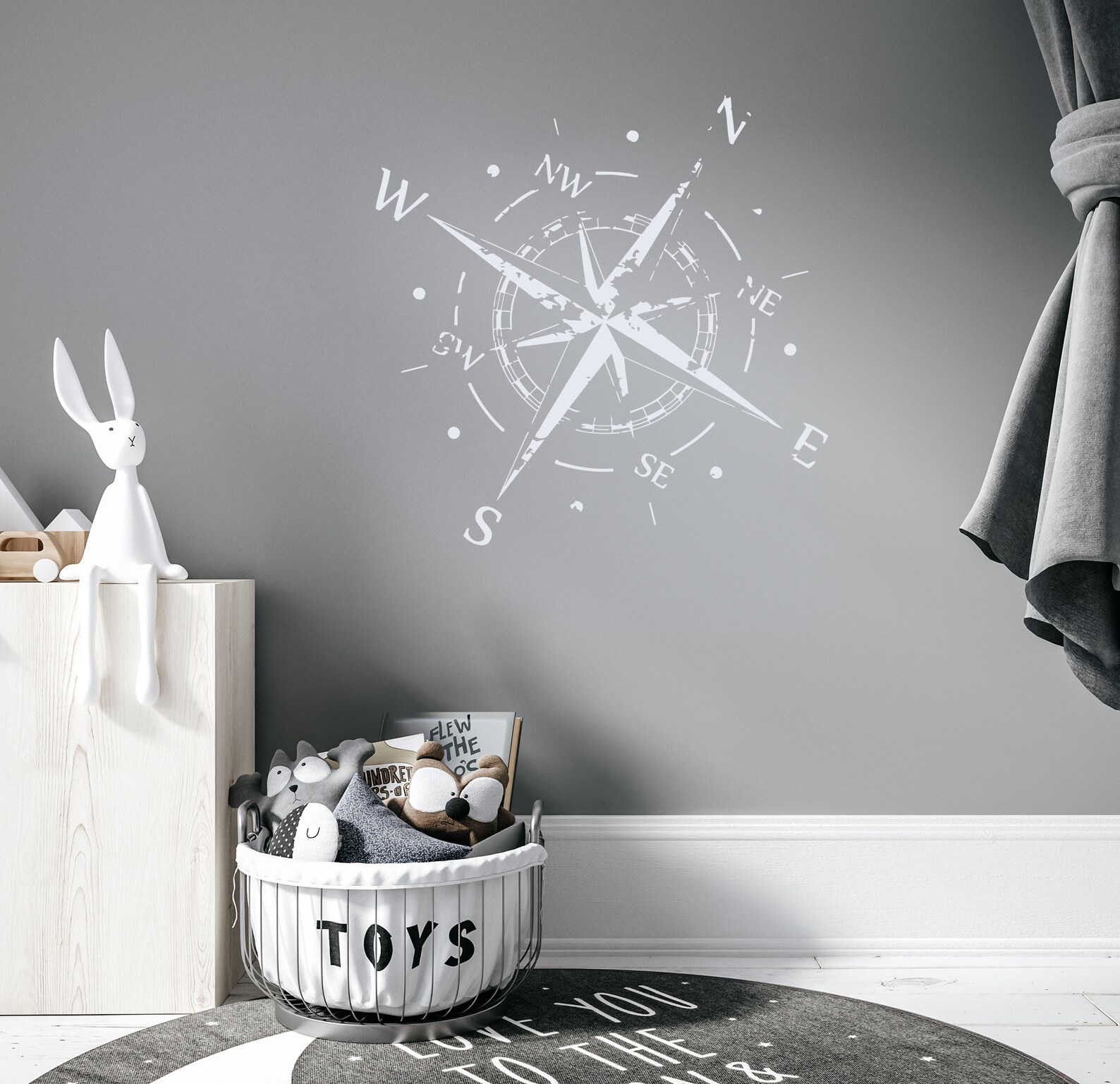 Compass Rose Wall Decal Vinyl Sticker Decals Nautical Compass Navigate ...