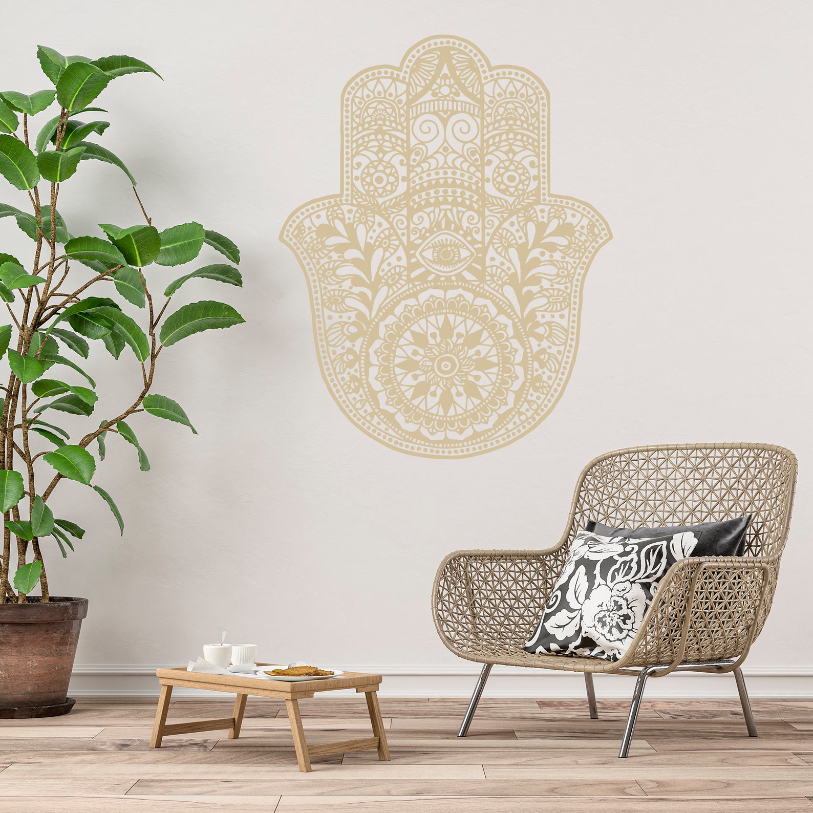 Hamsa Wall Vinyl Decal Hamsa Hand Fish Eye Indian Buddha | Etsy