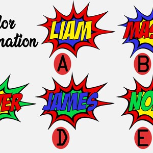 Custom Comic Book Name Wall Decal for Kids Superheroes Baby Room Art ...