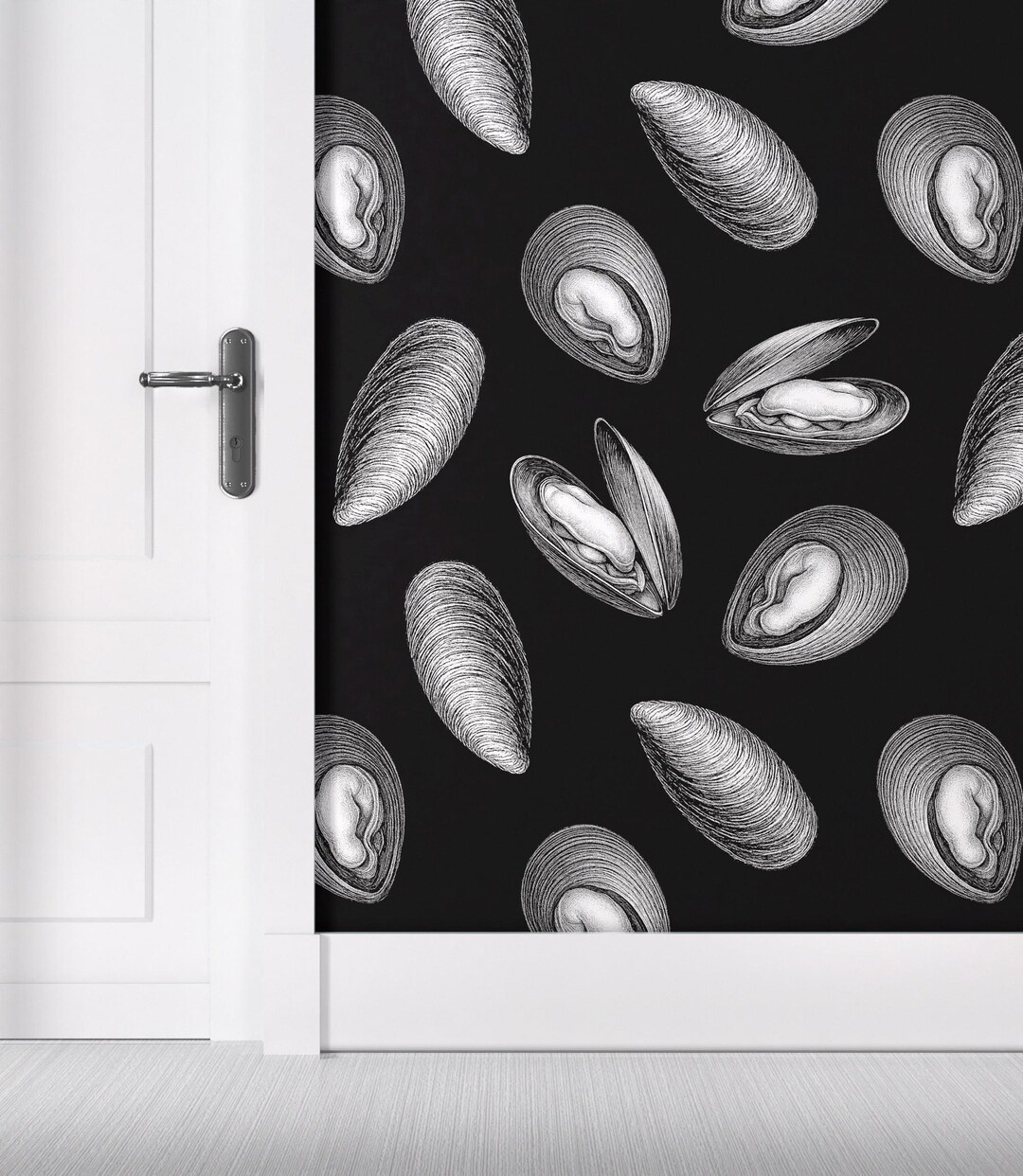 Seashell Peel and Stick Wallpaper – Coastal Living Room or Bathroom ...