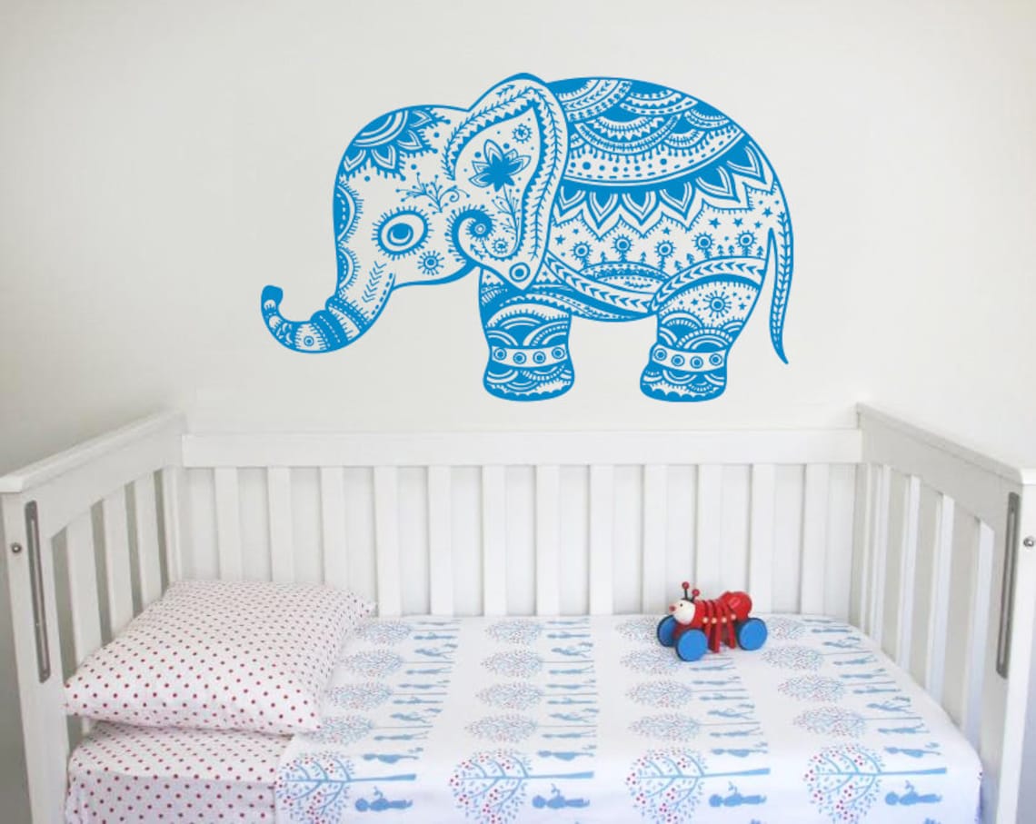 Elephant Wall Decal Vinyl Sticker Decals Elephant Patterns Art - Etsy
