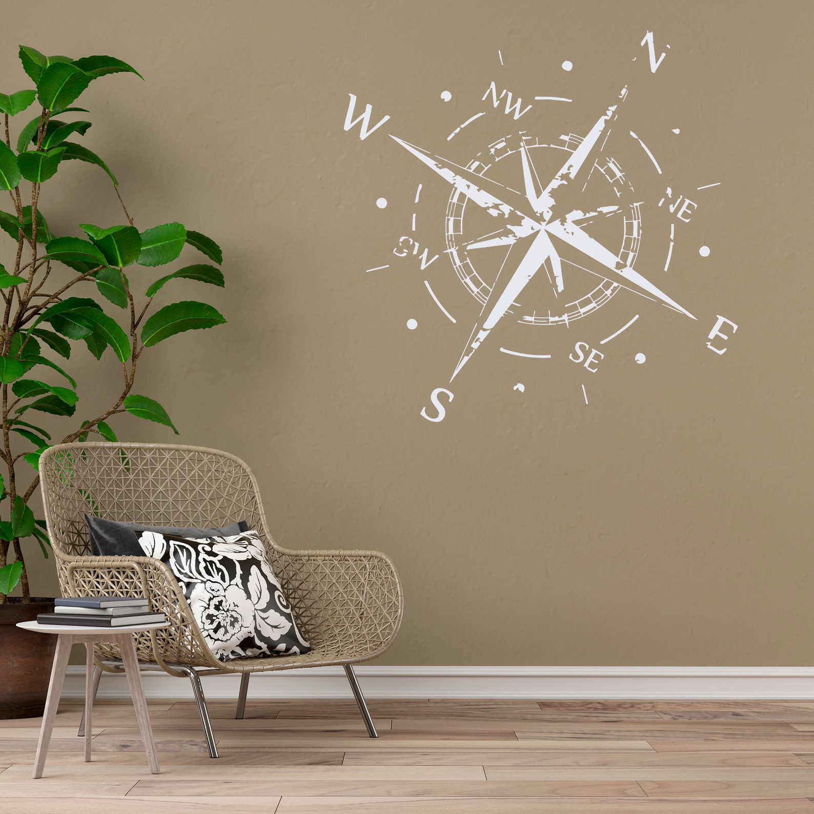 Compass Rose Wall Decal Vinyl Sticker Decals Nautical Compass Navigate ...