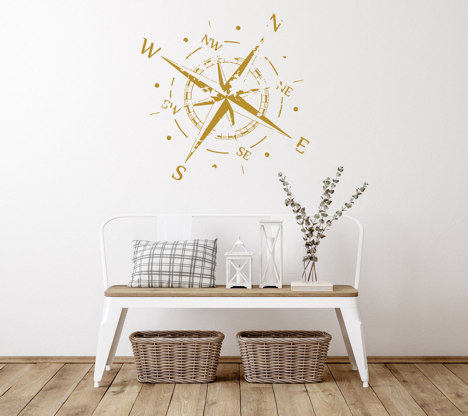 Compass Rose Wall Decal Vinyl Sticker Decals Nautical Compass Navigate ...