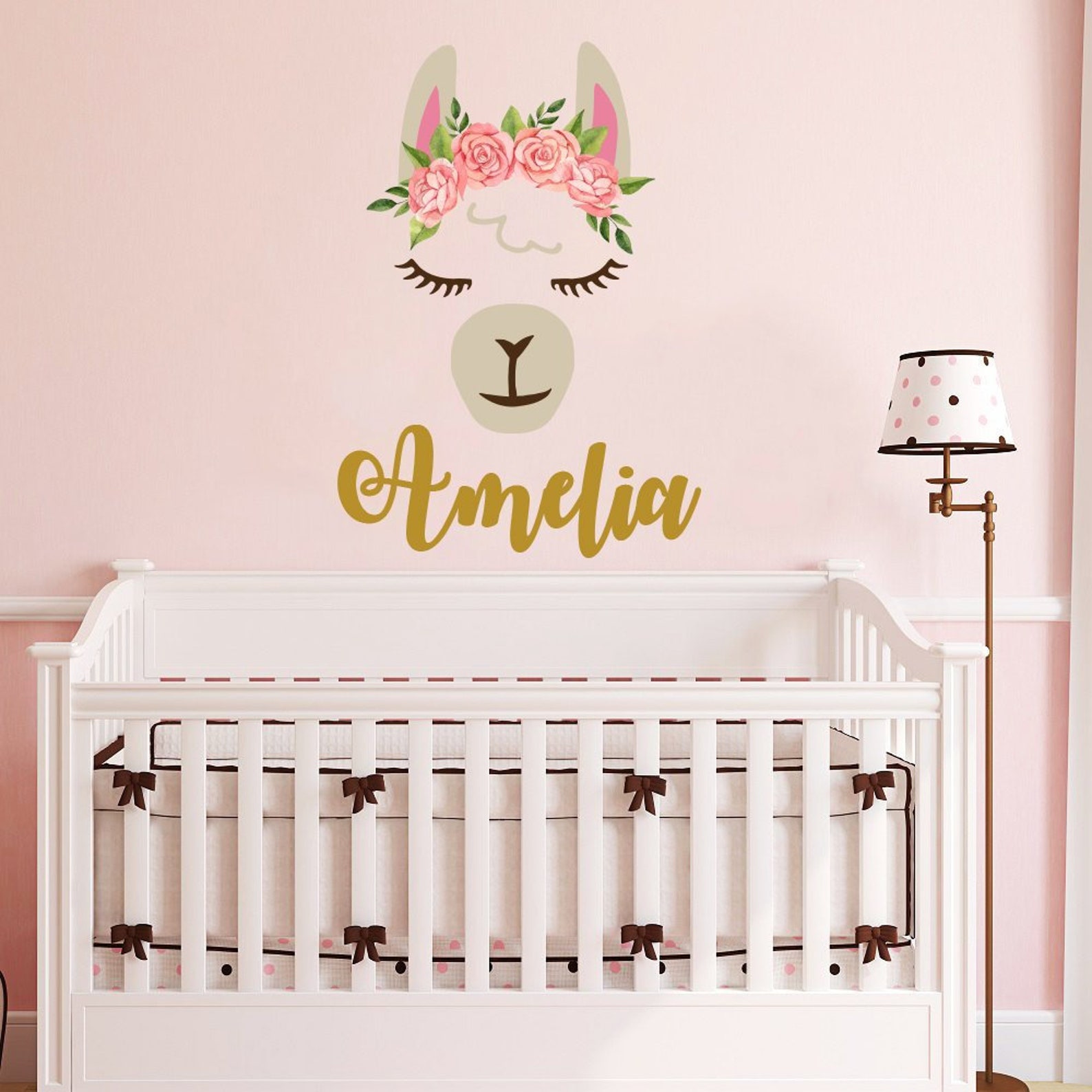 Personalized Llama Wall Decal Girls Name Vinyl Decals Sticker | Etsy