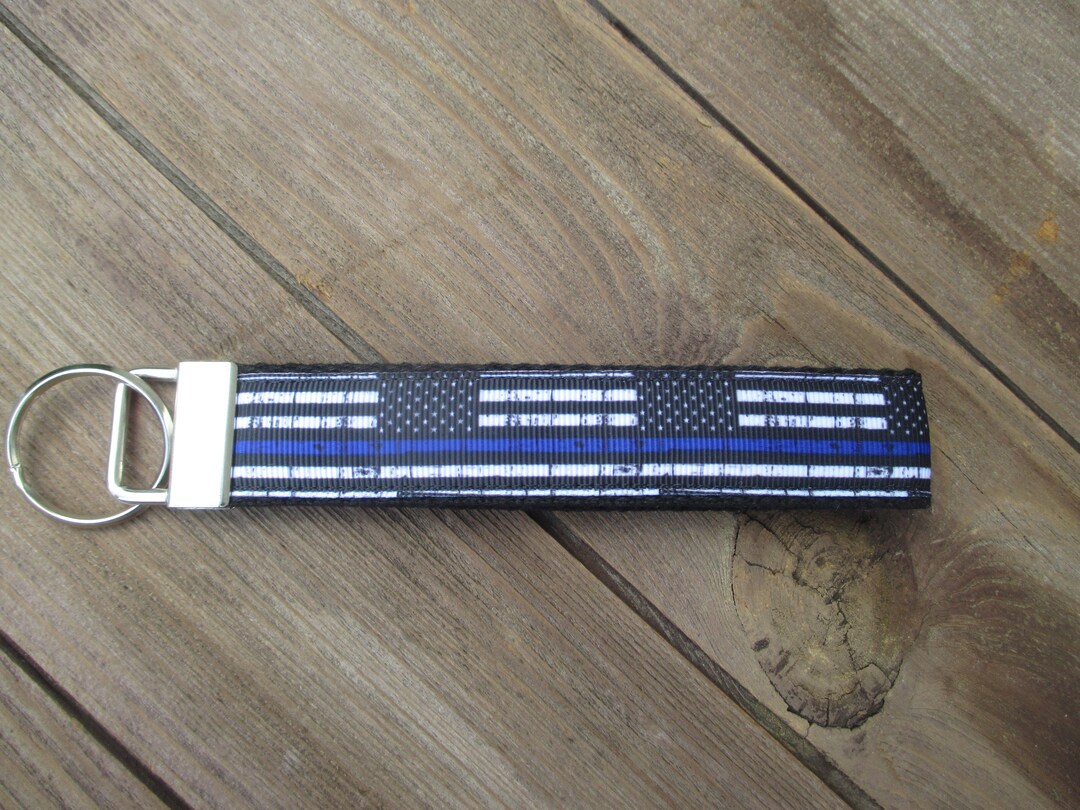 Thin Blue Line Key Fob - Etsy