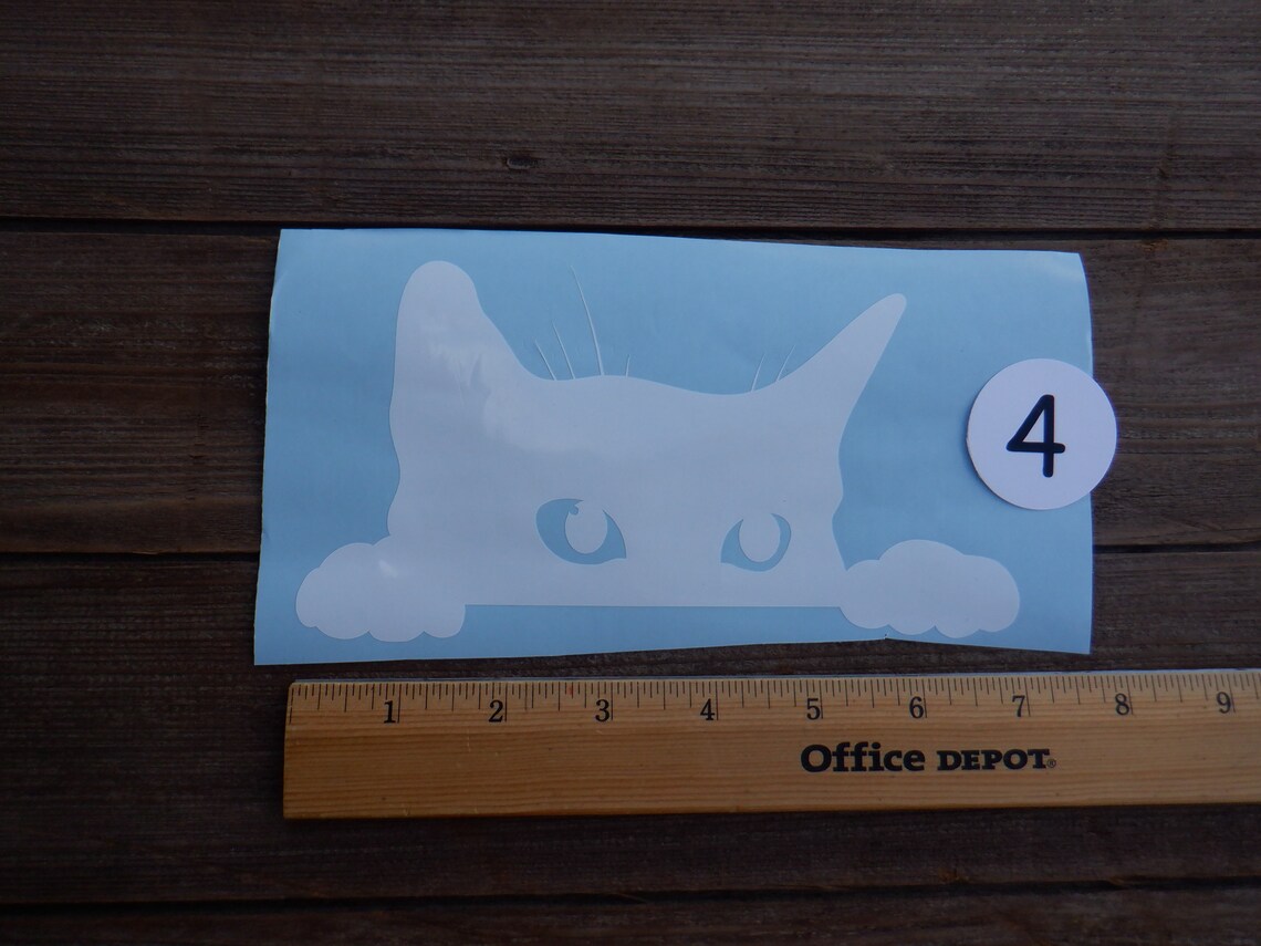 Peeking Cat Window Decal - Etsy