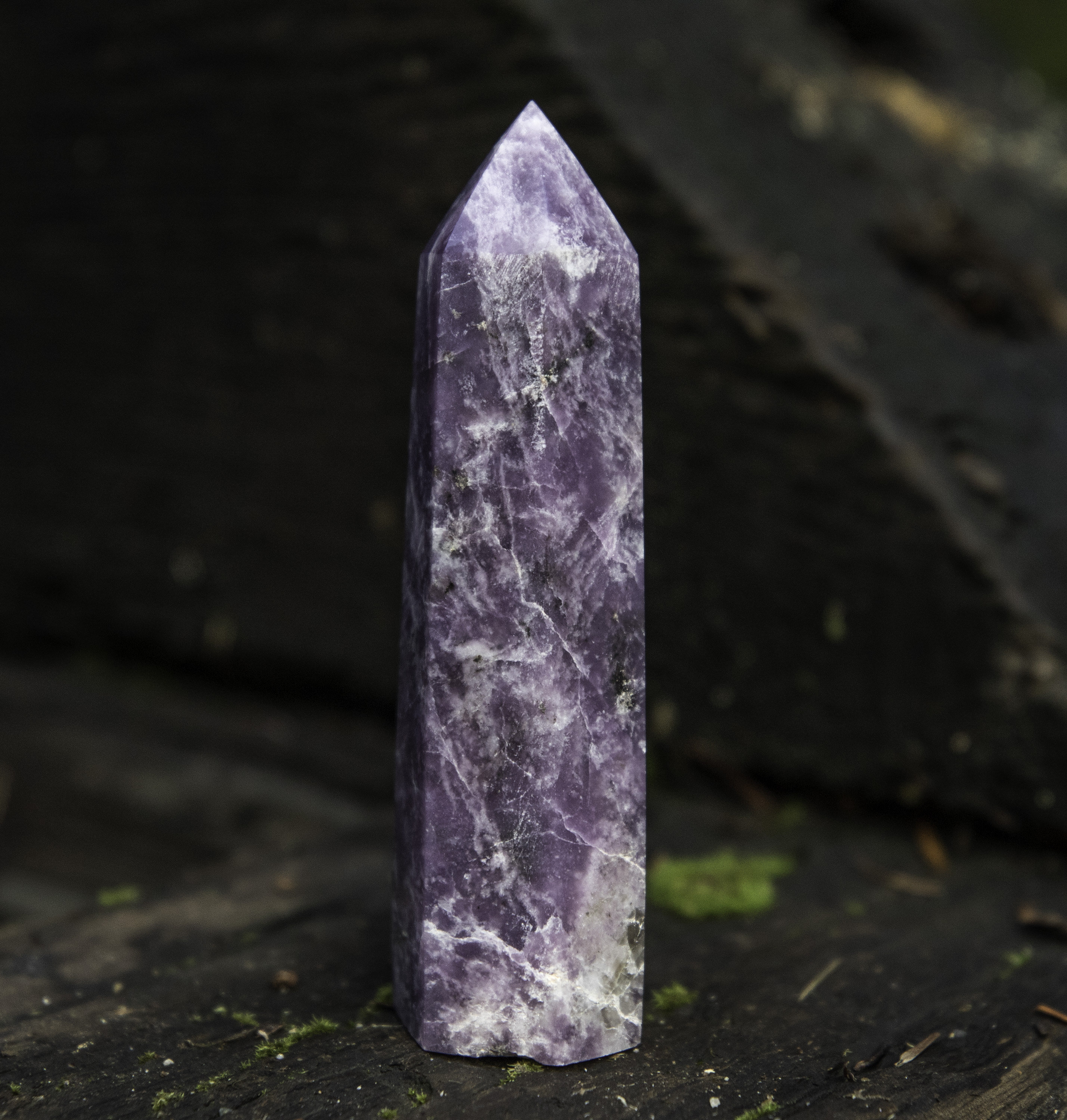 Purple Lepidolite Crystal Healing Tower Point | Etsy