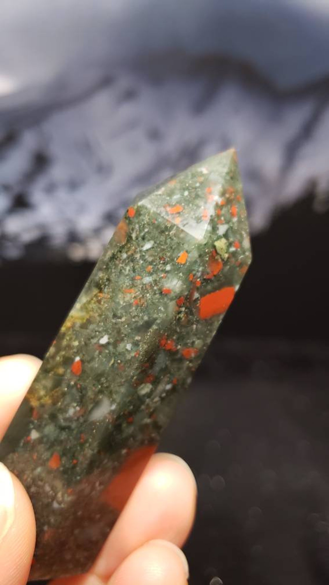 Bloodstone Polished Crystal Point 7 | Etsy