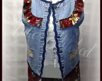 Upcycled vest | Etsy