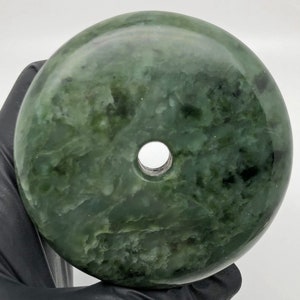 Large Green Nephrite Jade Pi Disc Statement Jewelry, Feng Shui Decor ...